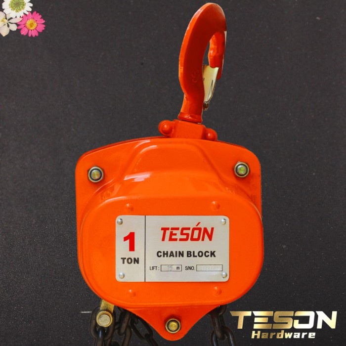 Jual Chain Teson Chain Block 1 Ton X 15 Meter Takel Katrol Hoist ...