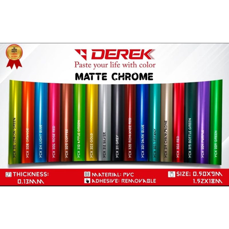 Jual STICKER SKOTLET DEREK MATTE CHROME PREMIUM | Shopee Indonesia