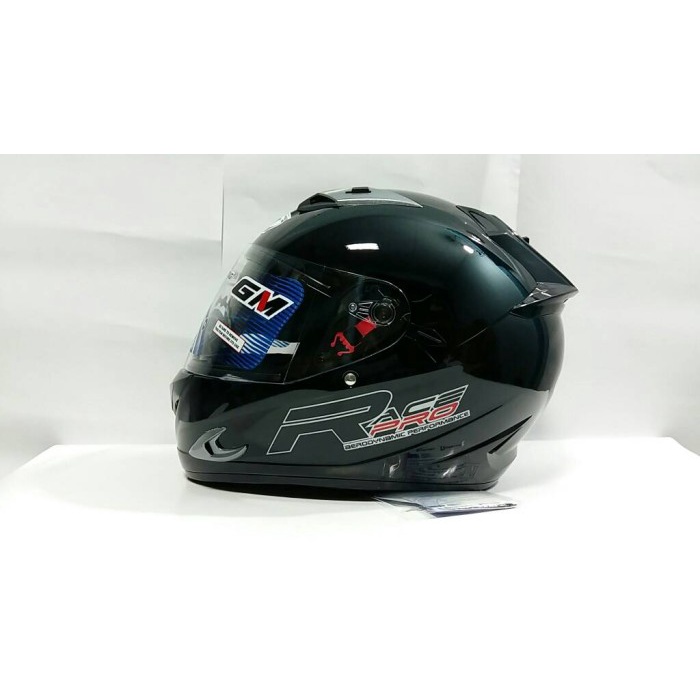 Jual Helm GM Race Pro 2 BLACK Glass Hitam Full Face Double Visor ...