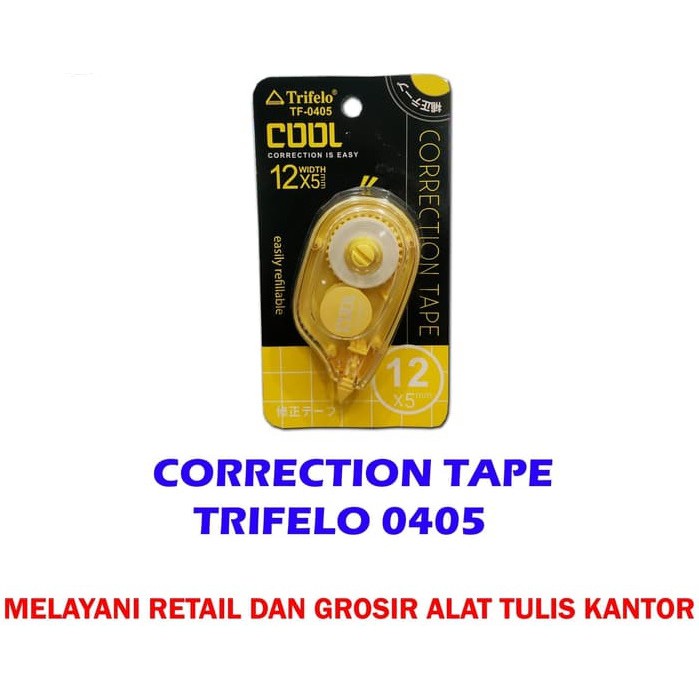 Jual Trifelo Correction Tape TF0405 TF-0405 Tip Ex Roll Kertas Murah TF ...
