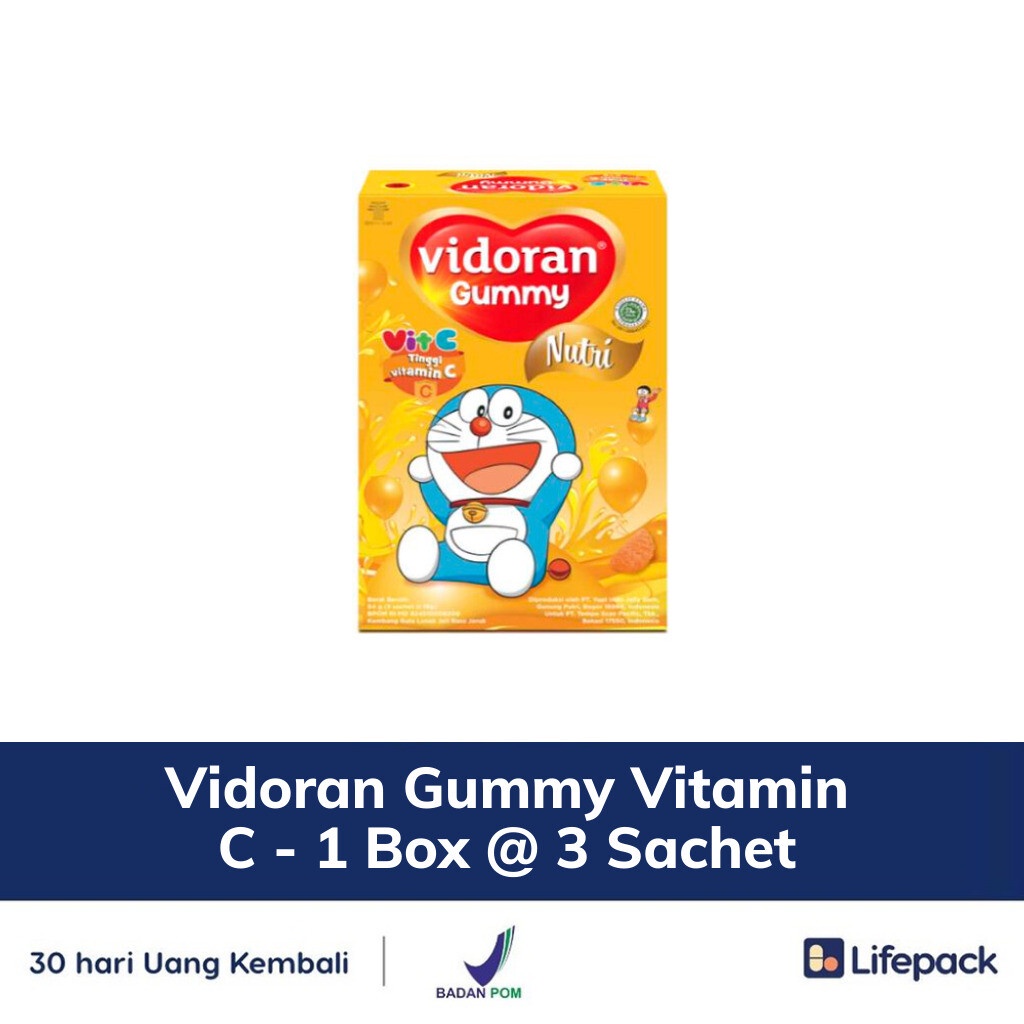 Jual Vidoran Gummy Vitamin C - 1 Box @ 3 Sachet - LIFEPACK | Shopee ...