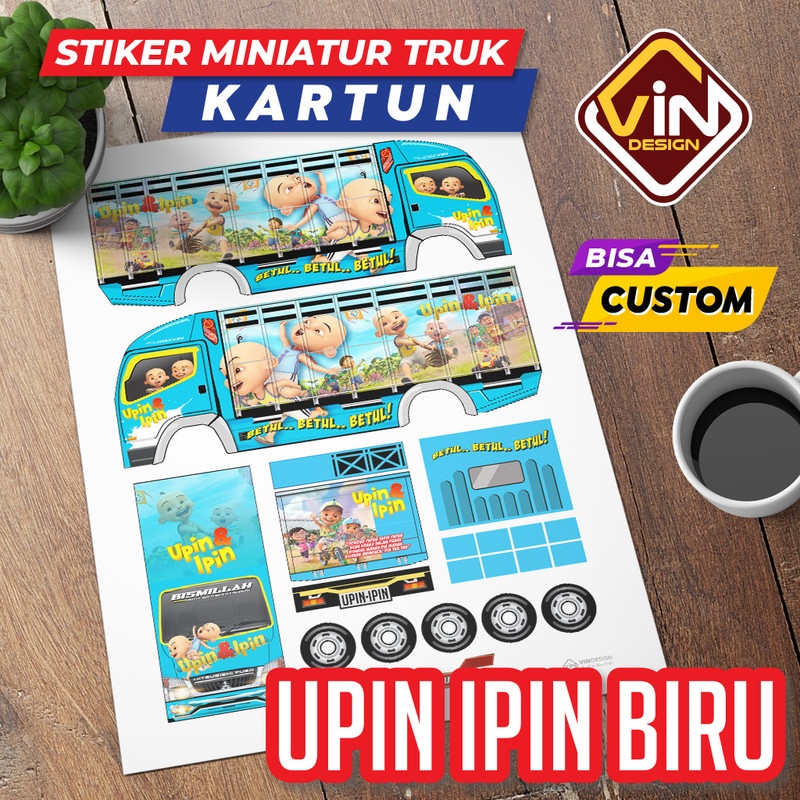 Jual STIKER MINIATUR TRUK / UPIN IPIN BIRU / KARTUN / POLA STICKER ...