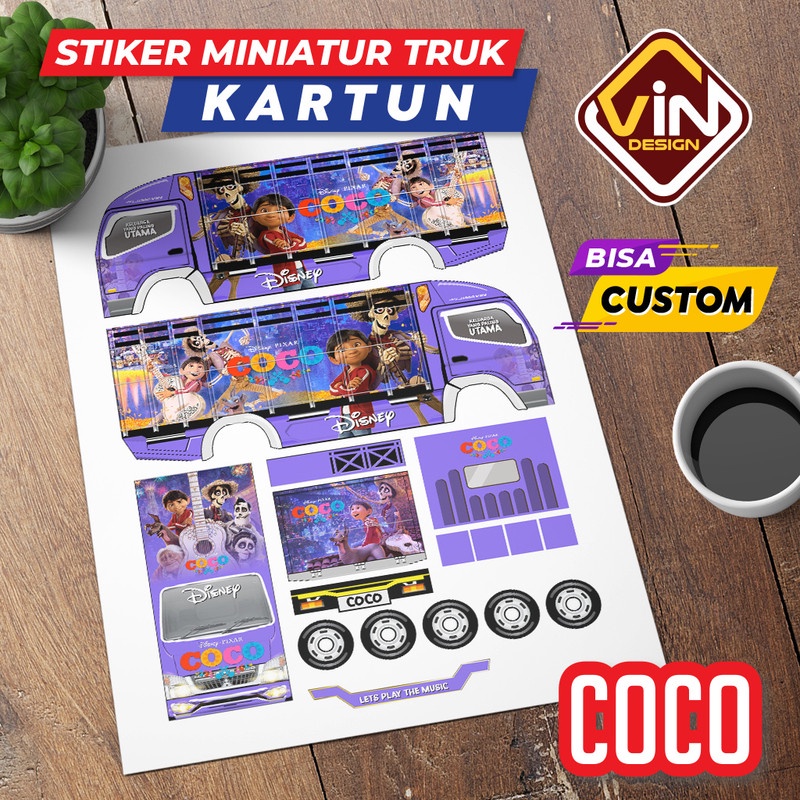 Jual STIKER MINIATUR TRUK / COCO / KARTUN / POLA STICKER MINIATUR TRUCK ...