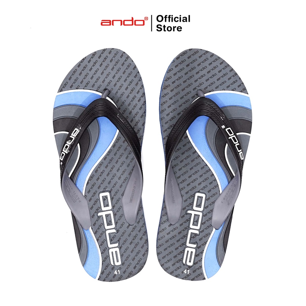 Jual Ando Official Sandal Jepit Glow Pria Dewasa - Hitam/Abu-Abu ...