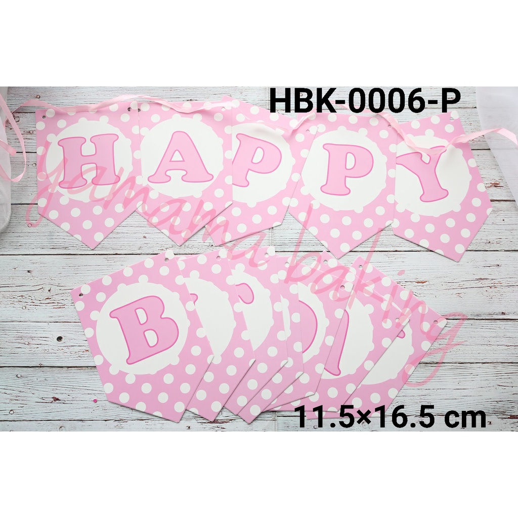 Jual HBK-0006-P Bunting flag bendera banner ulang tahun baby girl pink ...