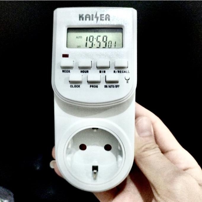 Jual Stop Kontak Timer Listrik Digital Otomatis Kaiser | Shopee Indonesia