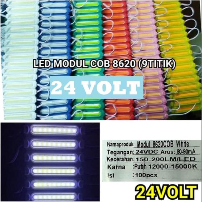 Jual Modul Led COB 8620 9 Mata 9 Titik 24Volt Truk Bus LED COB Panjang ...