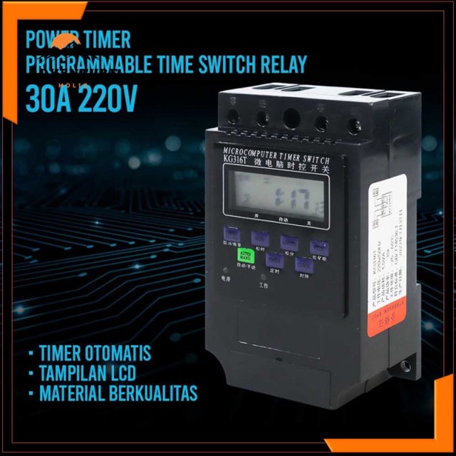 Jual CHINT MCB Power Timer Programmable Time Switch Relay 30A 220V ...