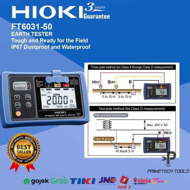 Jual Hioki Ft6031-50 Digital Earth Tester Grounding Merger Tanah Ip67 ...