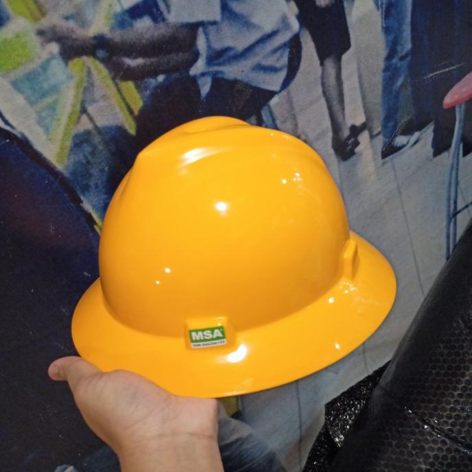 Jual Helm Safety Proyek Msa Lokal Full Brim Kuning + Fastrack ( Putar ...