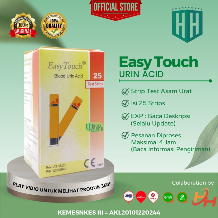 Jual Refill Alat Test Strip Easy Touch Uric Acid (Asam Urat) Isi 25pcs ...