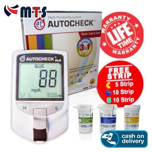 Jual AUTOCHECK ALAT GCU 3 IN 1 Alat Test Gula Kolesterol Asam Urat ...