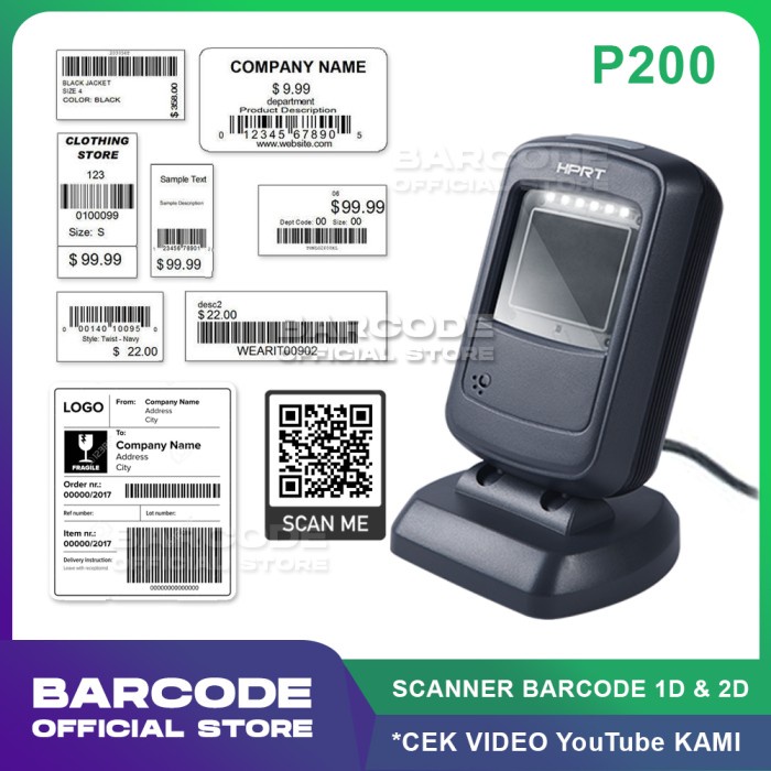Jual Terlaris Scan Scanner Barcode Hprt P200 / P-200 Imager 1D & 2D ...