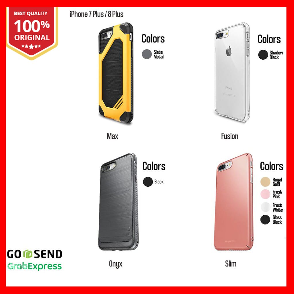 Jual Ringke Casing iPhone 8 Plus 7 Plus Fusion Max Onyx Case Anti Crack ...