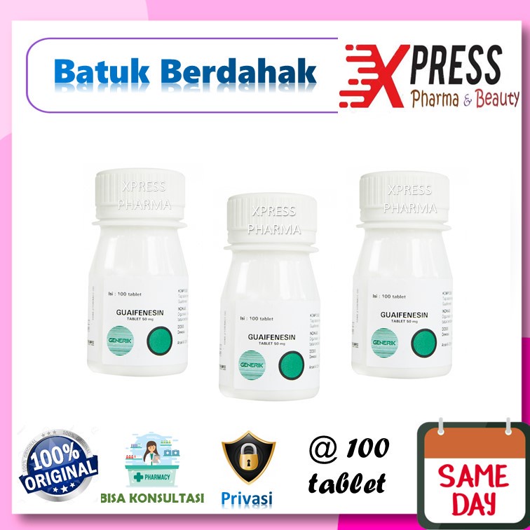 Jual ⚡XPRESS⚡ Guaifenesin GG BOTOL tablet Obat Batuk Berdahak Kaplet ...