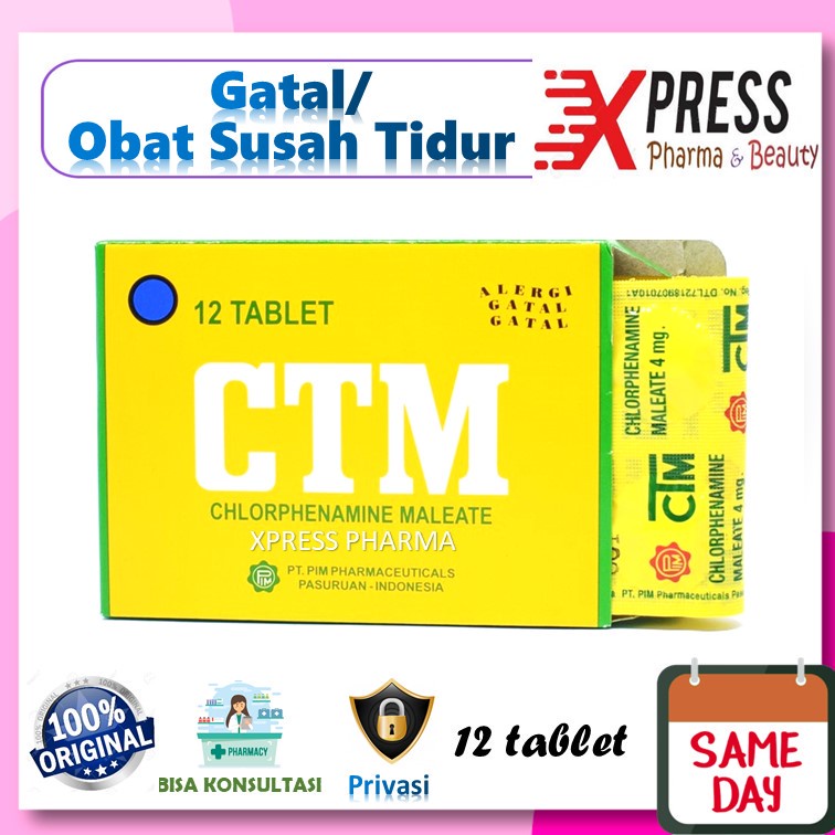 Jual ⚡XPRESS⚡ 1 kotak 12 tab Original CTM Obat Alergi / Gatal / Susah ...