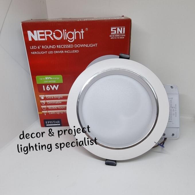 Jual lampu downlight led panel nero 16 watt dimmable | Shopee Indonesia