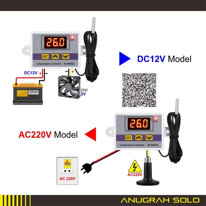 Jual Digital Thermostat Xh-W3012 Temperature Control Thermocontrol 099 | Shopee Indonesia