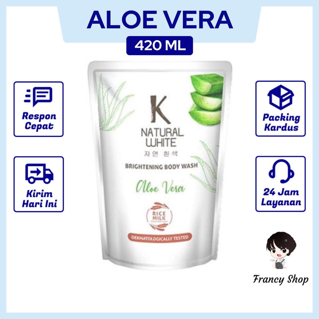 Jual K Natural White Aloe Vera Sabun Mandi Cair 420 ml | Shopee Indonesia