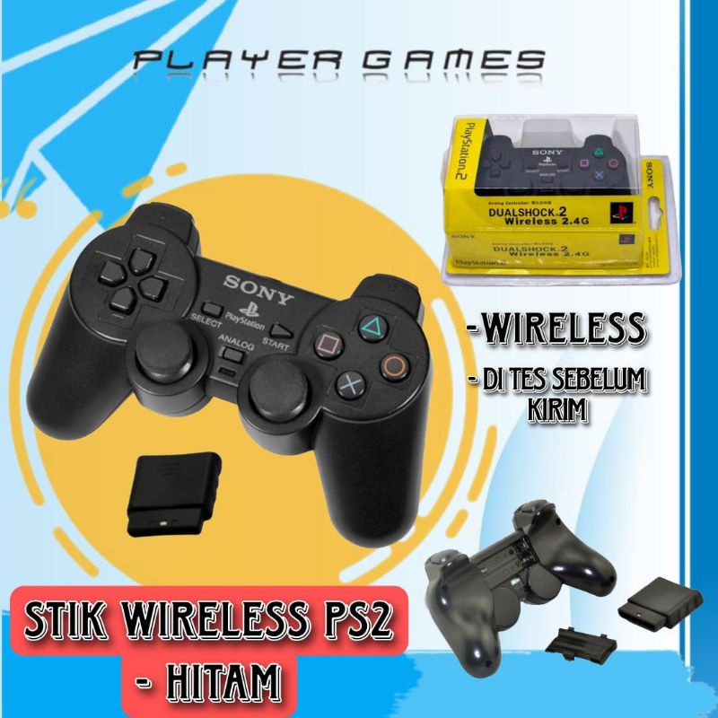 Jual STIK STICK WIRELESS PS2 HITAM DS2 | Shopee Indonesia