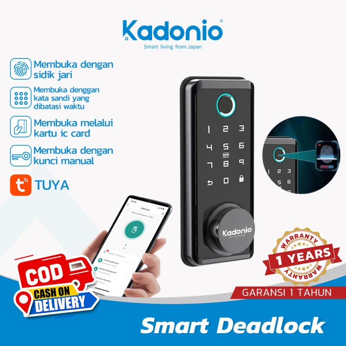 Jual PREMIUM KADONIO KUNCI PINTU BLUETOOTH PINTAR TUYA APP KONTROL ...