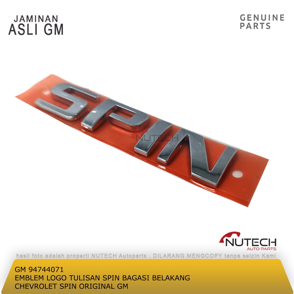 Jual EMBLEM LOGO TULISAN SPIN BAGASI BELAKANG CHEVROLET SPIN ORIGINAL ...