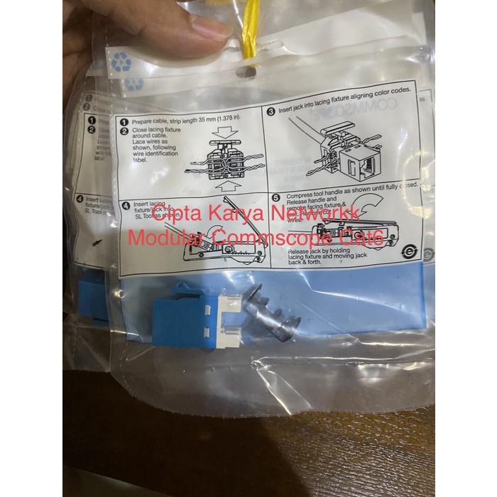 Jual Modular AMP Commscope Cat6 Biru / Modul Jack AMP Commscope Cat 6 ...