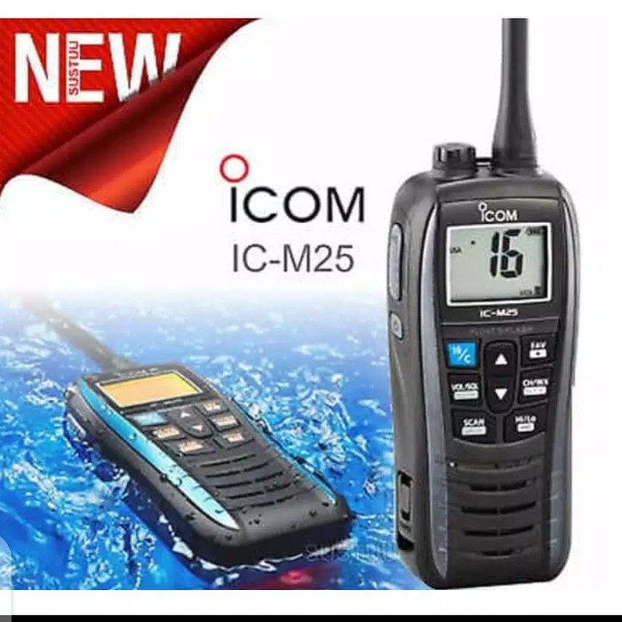 Jual HT ICOM IC-M25 VHF RADIOMARINE TRANCEIVER WATERPROOF IPX7 ORIGINAL ...