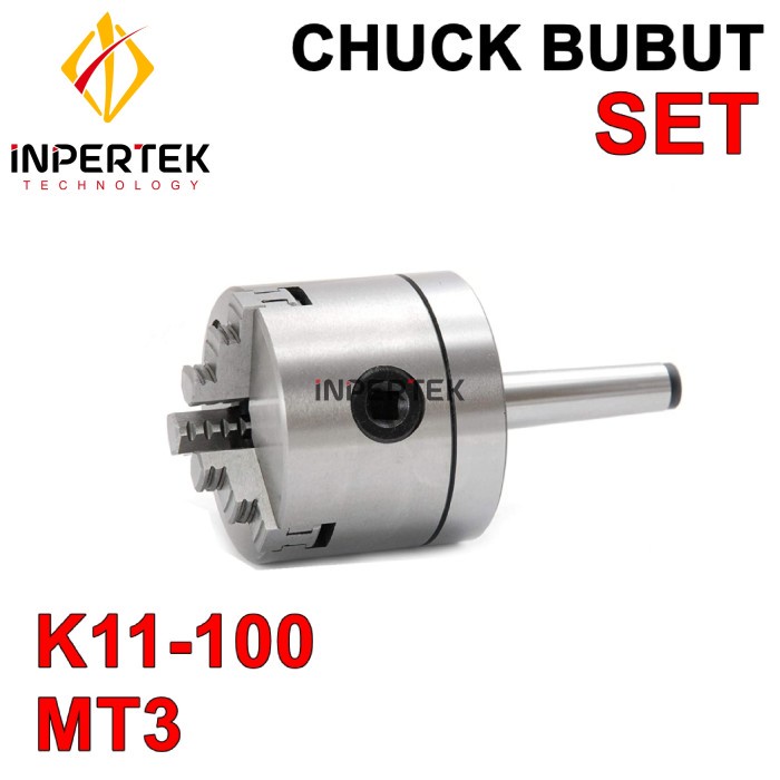 Jual Chuck Bubut 4" 3 Jaw Claw K11-100 Self Centering Arbor Morse Taper ...