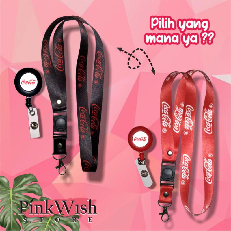 Jual Tali Idcard COCACOLA HITAM DAN MERAH / Lanyard COCACOLA / Tali ...