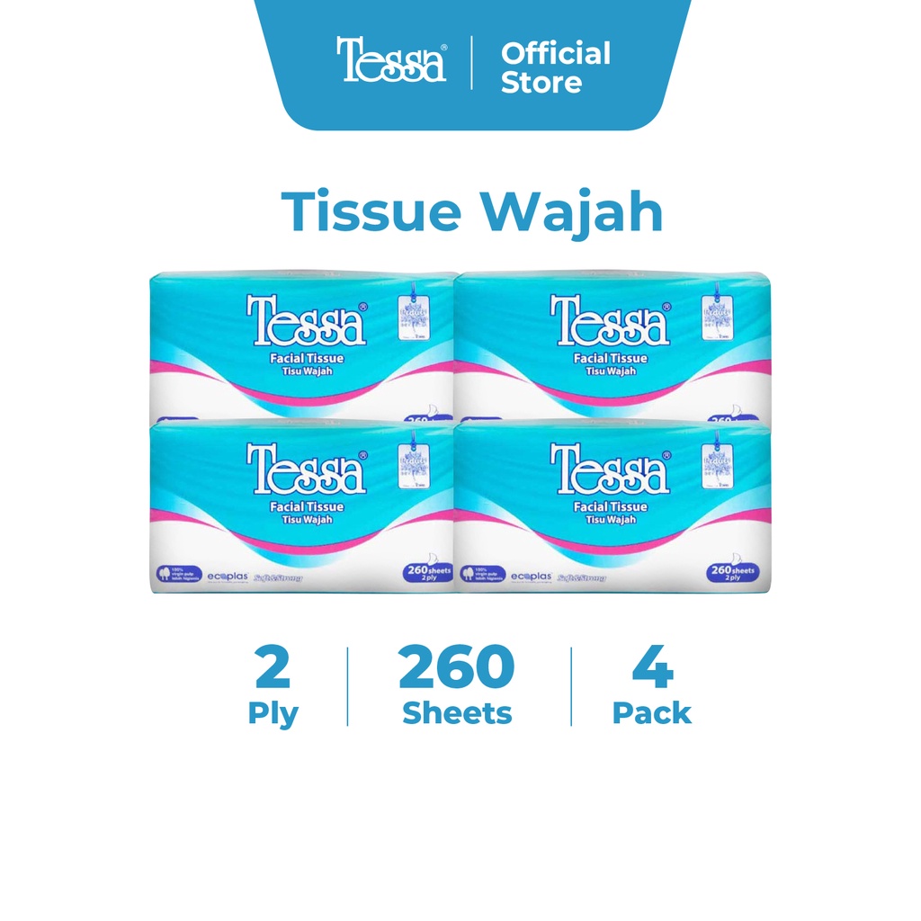 Jual Tissue Tessa - Facial Tissue 260 sheets 4 Pack | Shopee Indonesia