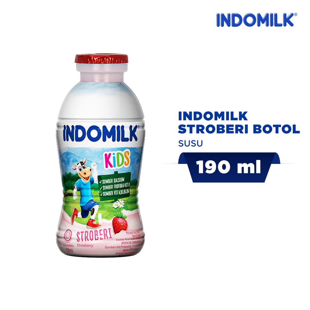 Jual Indomilk Stroberi Botol 190mL | Shopee Indonesia
