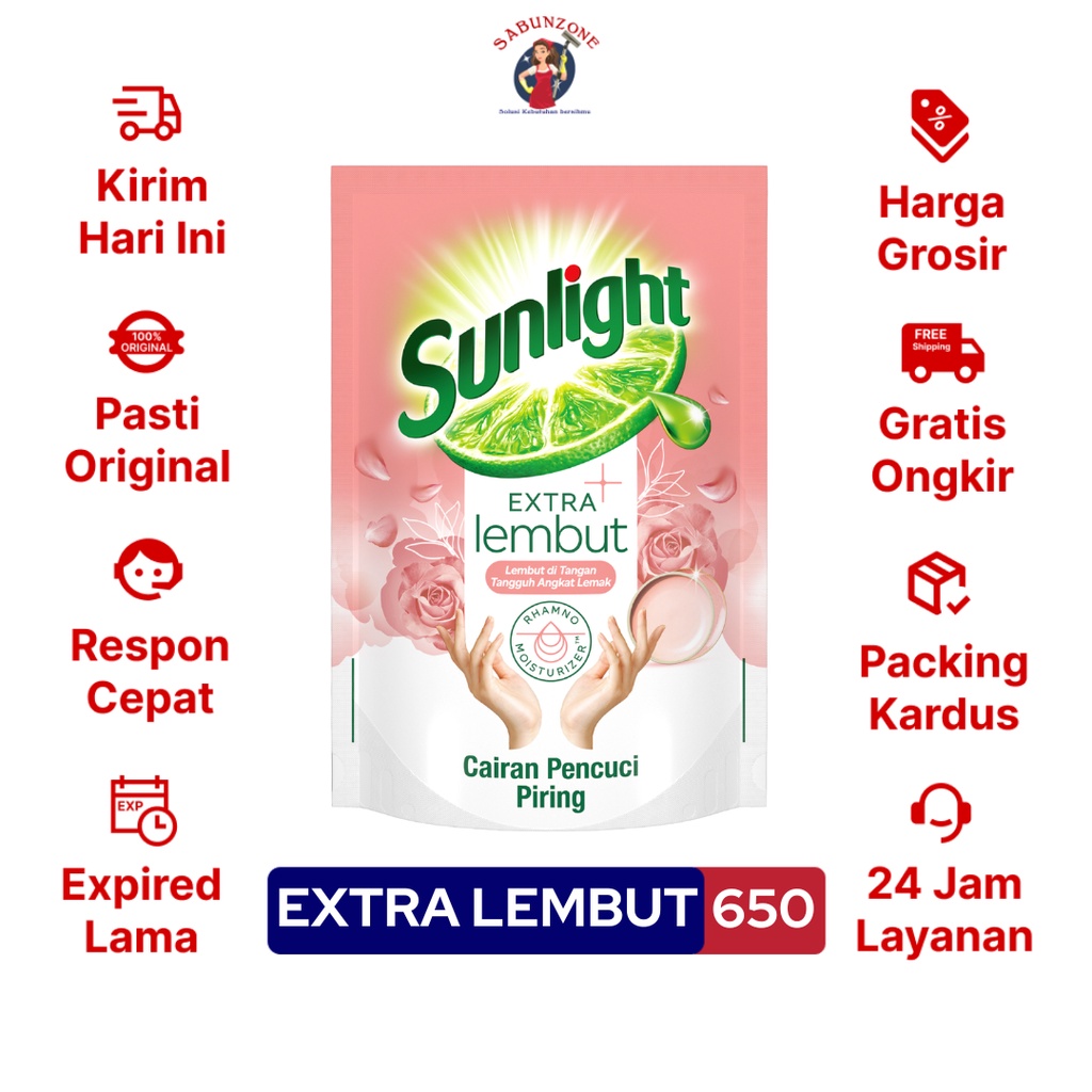 Jual Sabun Cuci Piring Sunlight Extra Lembut Pink 650 ml | Shopee Indonesia