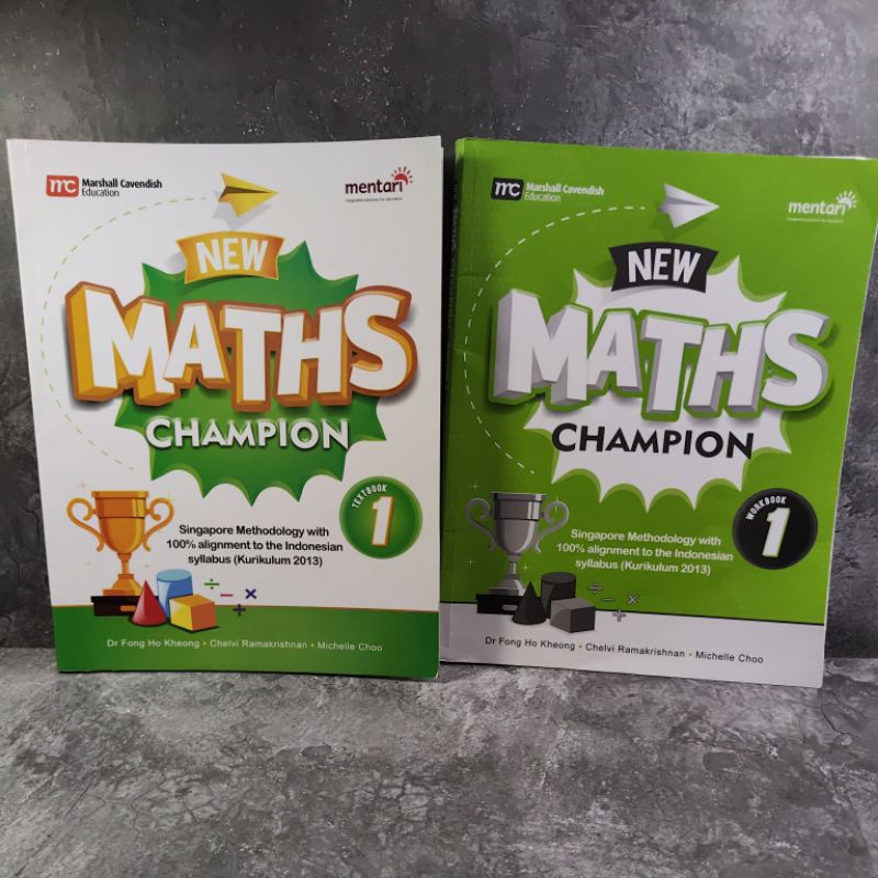 Jual Buku Maths Champion 1, I, Textbook, Workbook, MC, Mentari, Dr Fong Ho Kheong, Chelvi ...