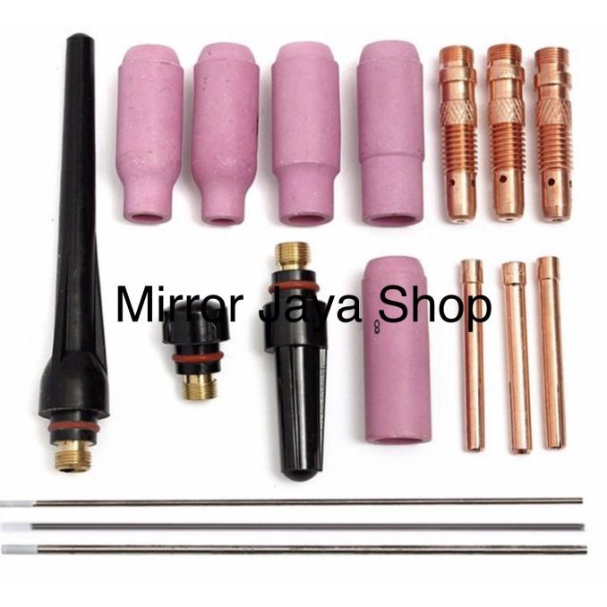 Jual TIG WELDING Torch Cup Collect Body Nozzle Tungsten Kit WP 17 dan ...