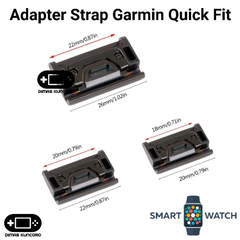 Jual Adapter Strap Garmin quick fit fenix 5 6 7 5S 6S 7S 5X 6X 7X plus ...