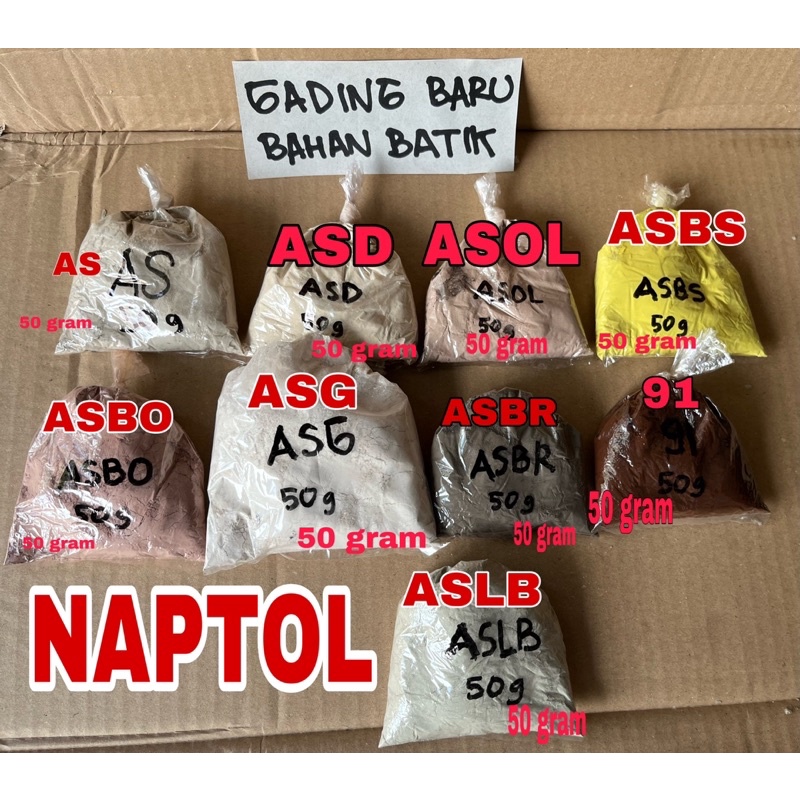 Jual Jual Pewarna NAPTHOL 50gram Pewarna Batik / Pewarna Kain / Pewarna ...