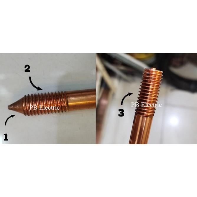 Jual Grounding Rod / Copper Rod 5/8 X 4 Meter / Besi Tembaga (Drat ...