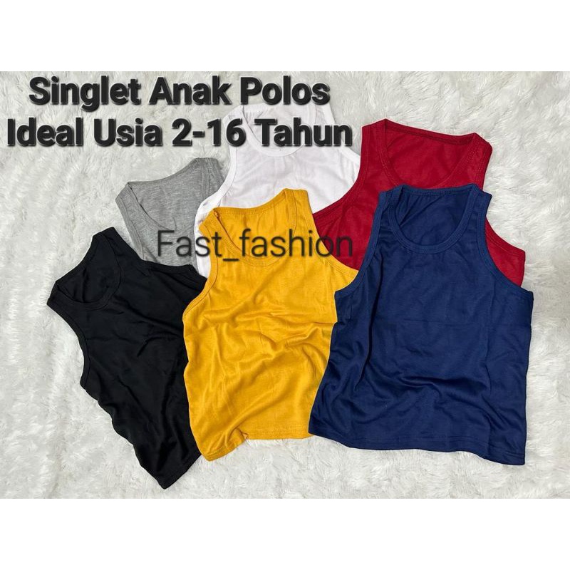Jual Singlet Polos Anak Unisex Ideal Usia 2-16 Tahun Singlet Anak Anak ...