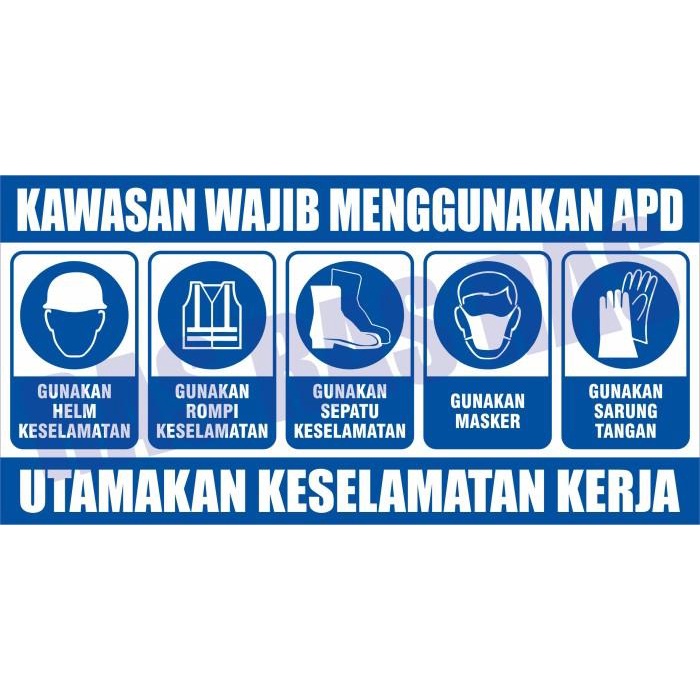 Jual Terlaris Spanduk Banner Wajib Apd K3 Safety Ukuran 2X1 Meter ...