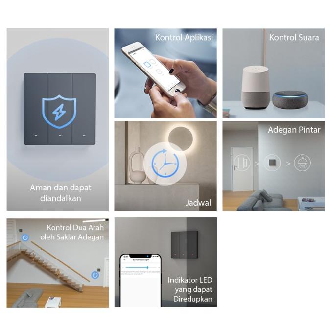 Jual Sonoff Smart Wall Switch M53C80 Saklar Wireless Smart Home Iot # ...