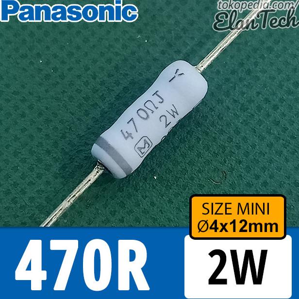 Jual Resistor 470R 2W Panasonic miniaturized size 1W 470 Ohm Elan73c ...