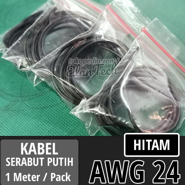 Jual Kabel Rakit AWG24 HITAM Serabut Putih Stranded Cable AWG 24 ...