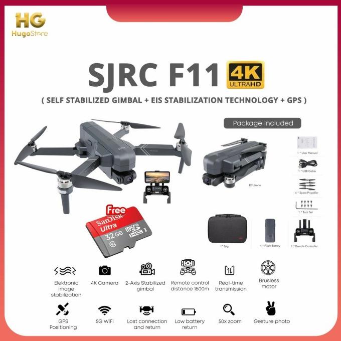 Jual SJRC F11 PRO S PTZ 4K Version EIS Dual AntiShake Self-Stabilized ...