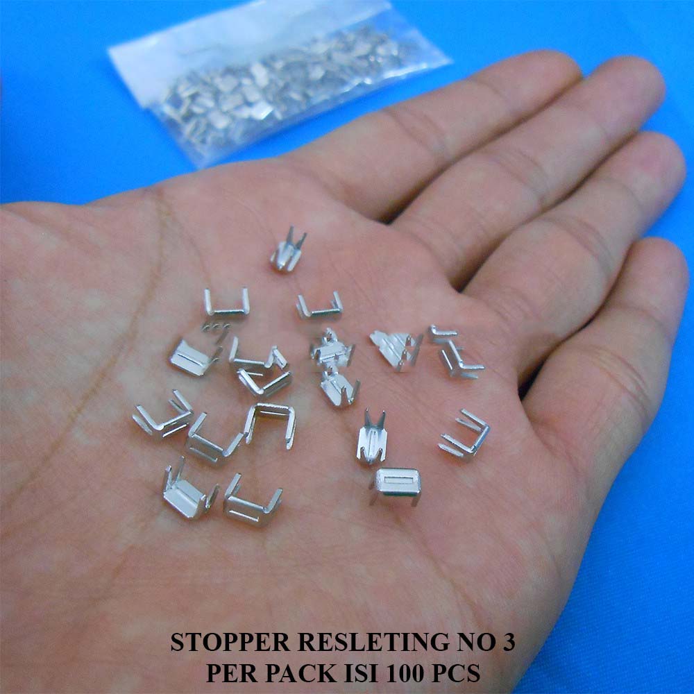 Jual Stopper Resleting Zipper Stopper No 3 Nikel Silver Per Pack Isi ...