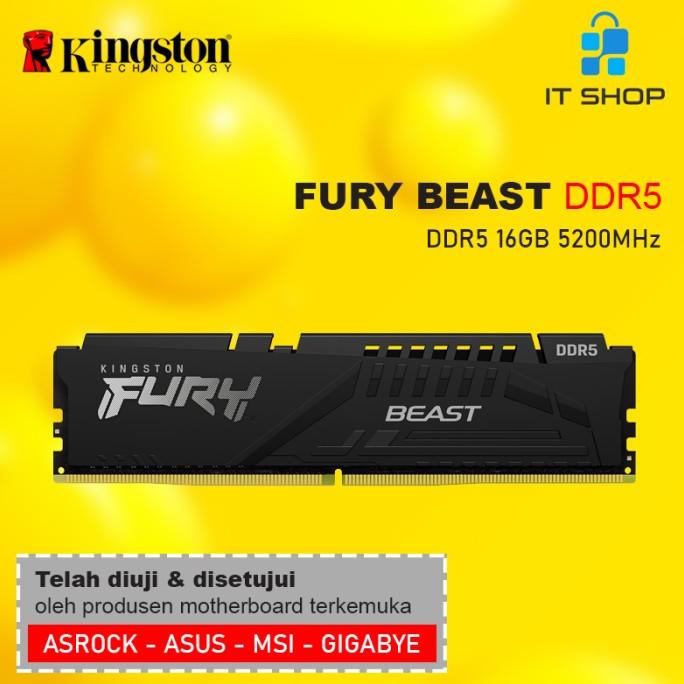 Jual Kingston Fury Beast 16GB DDR5 - 5200MHz | Shopee Indonesia