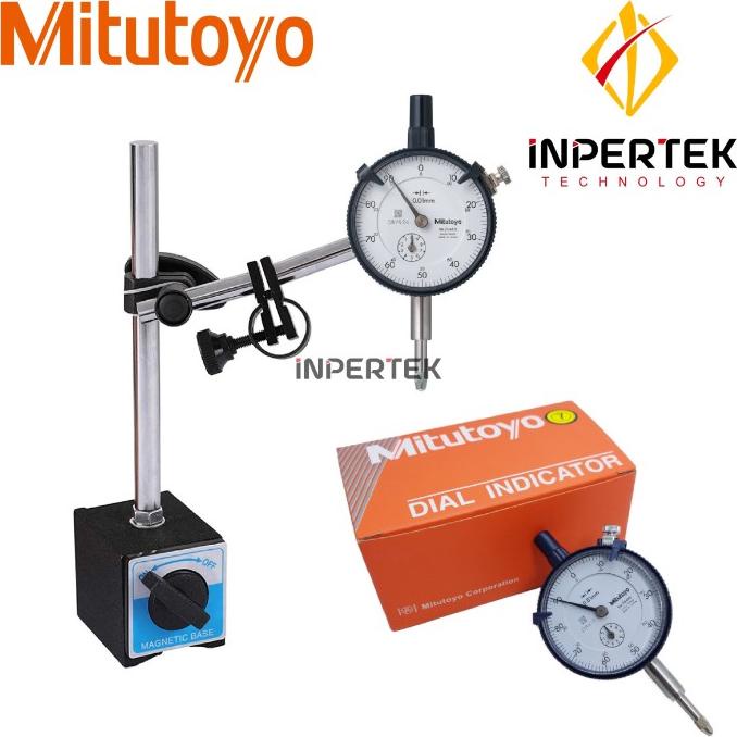Jual Dial Indicator Mitutoyo + Magnetic Dial Stand Base | Pick Test ...