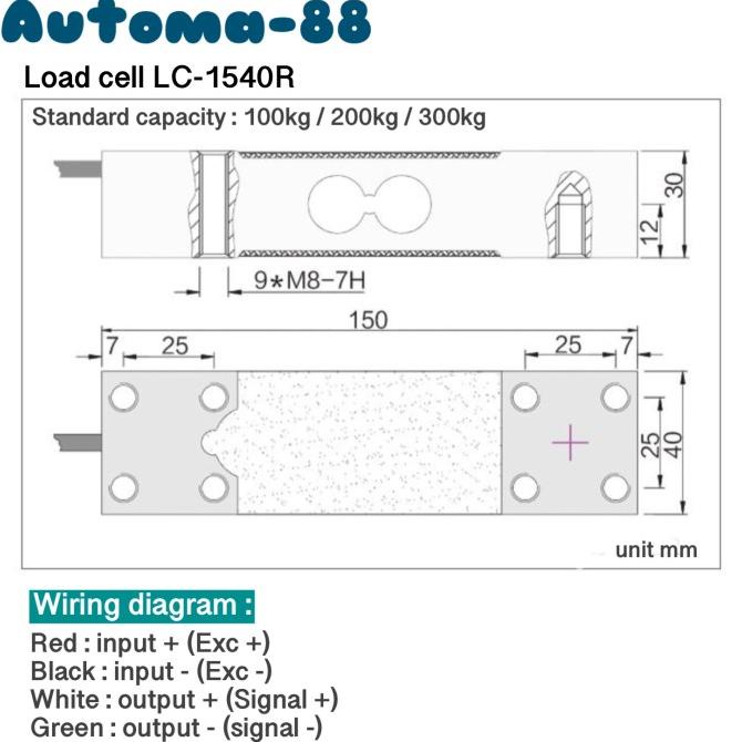 Jual Loadcell 300Kg Load Cell 300 Kg Sensor Timbangan 150 X 40 X 30 Mm ...