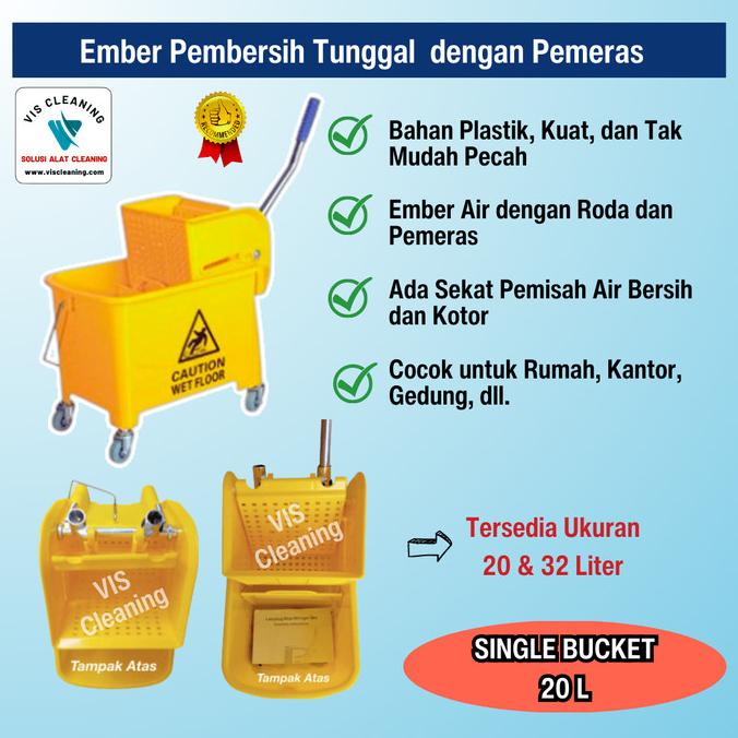 Jual Single Bucket Mop Wringer 20 L (Ember dengan Pemeras ) | Shopee ...
