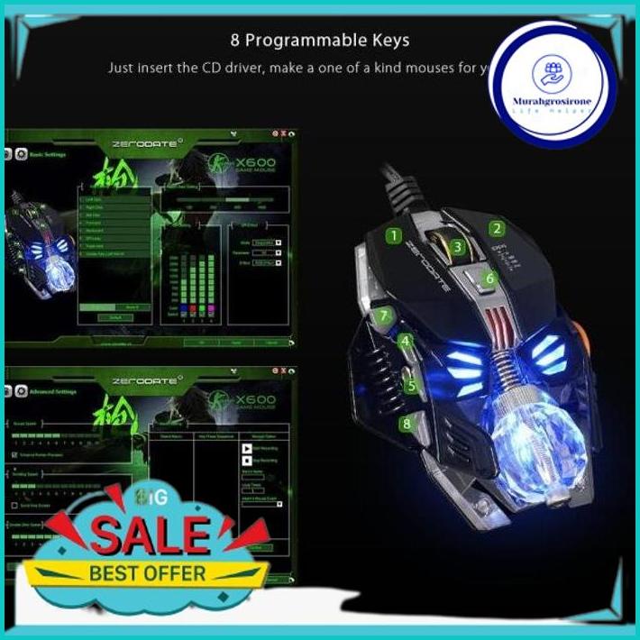 Jual MOUSE GAMING ZERODATE X300 X600 B 3200DPI OPTICAL PROGRAMMABLE ...